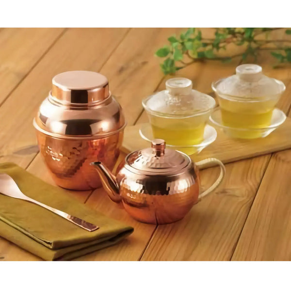 Asahi Nagomi Copper Kyusu Teapot with Tea Strainer - Globalkitchen Japan