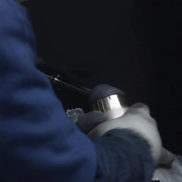 Asahi SUS Stainless Steel Double-Wall Rocks Glass Hammer Finish 250ml ...