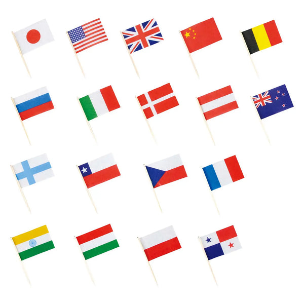 EBM Paper All Nations Flag Food Picks 200 pcs - Globalkitchen Japan