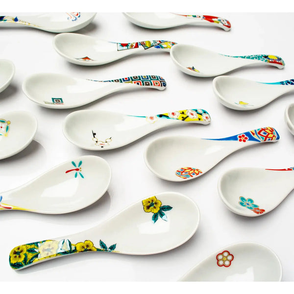 Seikou Kutani Porcelain Renge Spoon Shippou - Globalkitchen Japan