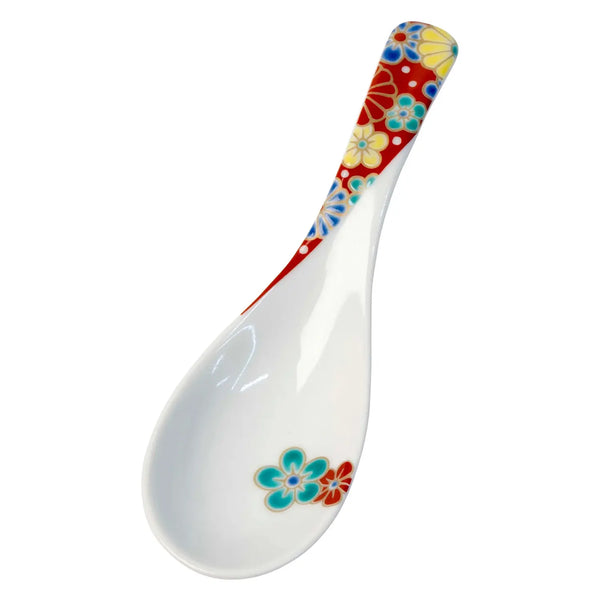 SEIKOU Kutani Porcelain Renge Spoon Umekiku - Globalkitchen Japan