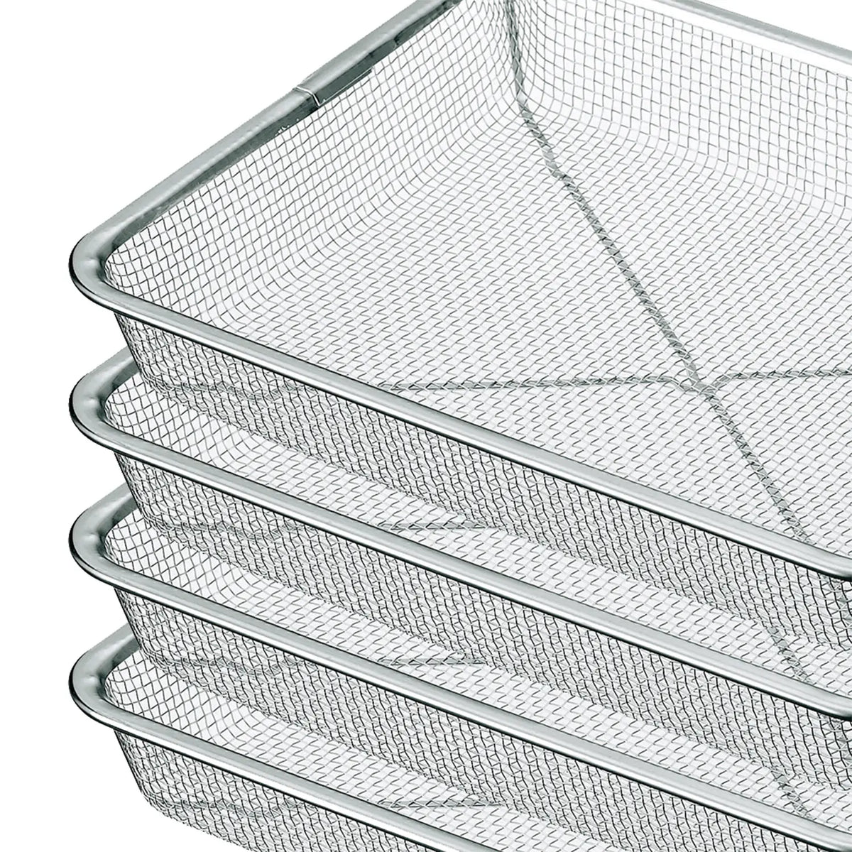 Three Snow Stainless Steel Rectangle Deep Mesh Colander (6.5 Mesh ...
