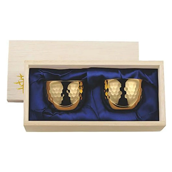 Tanabe Hana Copper Guinomi Sake Cup Hammer Finish Gift Box 2 pcs ...