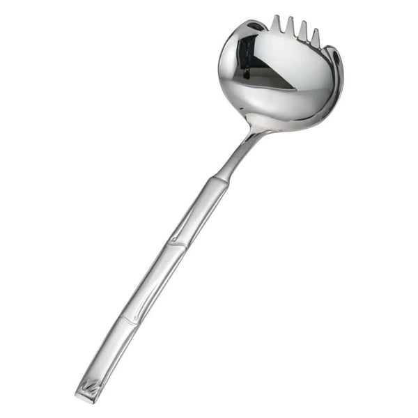Wada Stainless Steel Bamboo Pattern Fork Ladle - Globalkitchen Japan