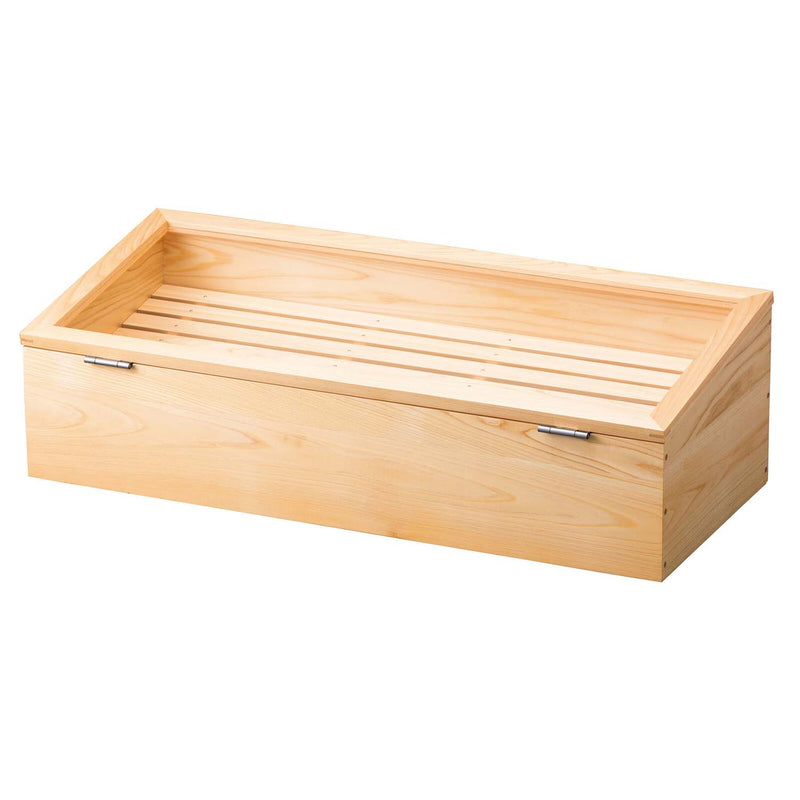 Yamacoh Cypress Inclined Sushi Neta Case with Stainlesss Steel Tray ...