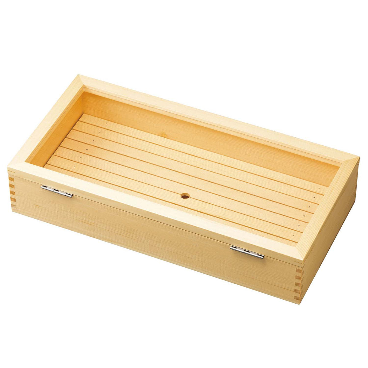 Yamacoh Wooden Rectangular Sushi Neta Case with Acrylic Cover ...
